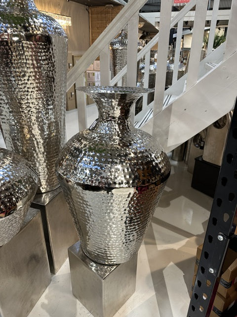 Verwunderlich Xxl Bodenvase Silber Bild