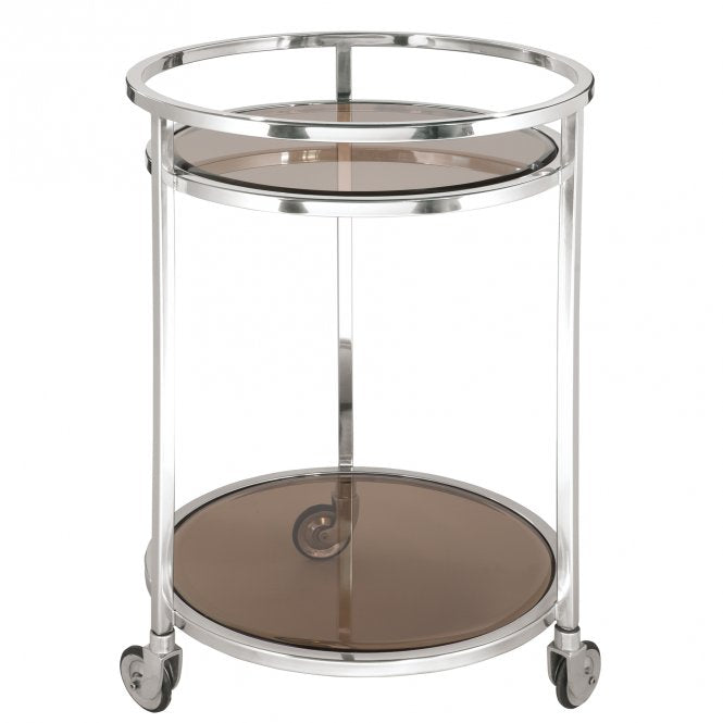 Servierwagen Glas Metall, Barwagen Silber, Trolley Silber – Richhome